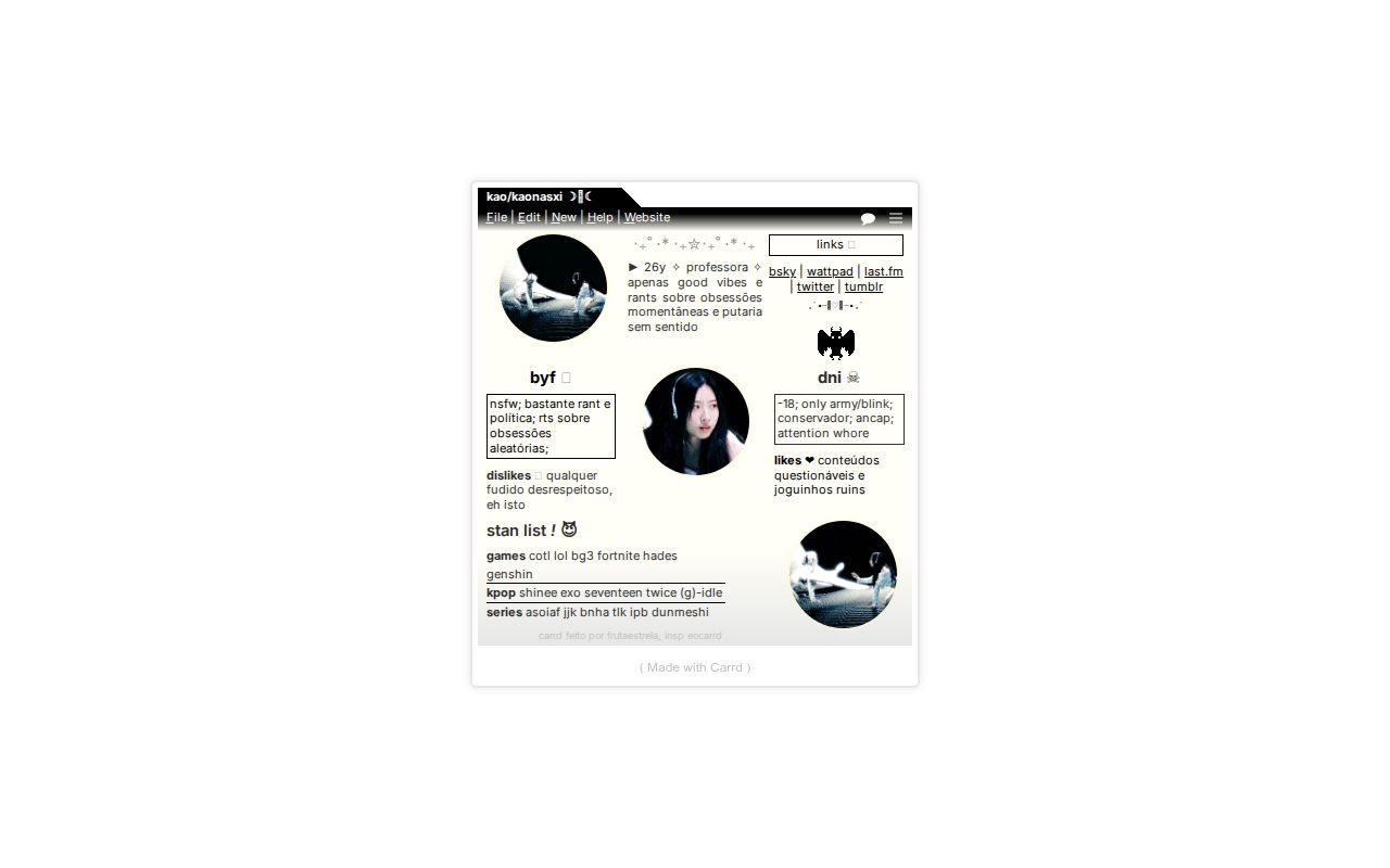 ⇢ ˗ˏˋ [kao] ࿐ྂ